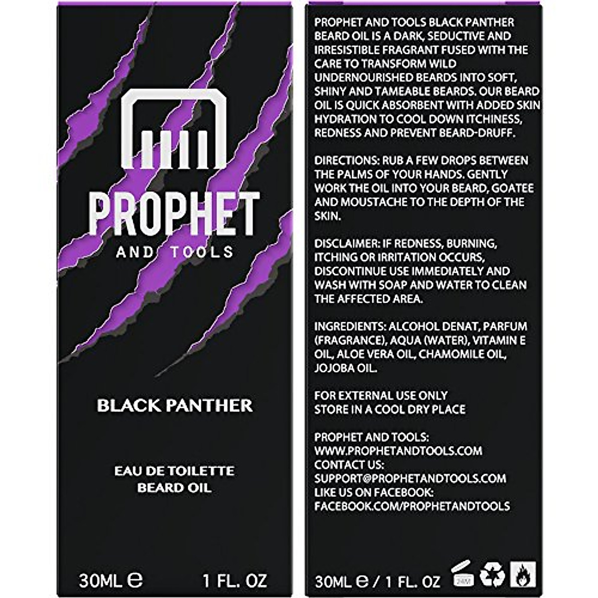 Dark & Sexy Musky Scented Black Panther EDT Aftershave Beard Oil FOR MEN - Soothes Skin, Softens Hairs, Shine Booster, Thicker & Fuller Beard Growth - Vegan and Nuts-Free - Prophet and Tools