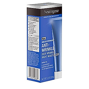 Neutrogena Ageless Intensives Anti-Wrinkle Retinol Cream with Hyaluronic Acid - Night Moisturizer Cream with Retinol, Vitamin E, Glycerin, Hyaluronic Acid, and Shea Butter, 1.4 oz
