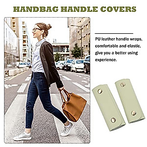 VALICLUD Ornament Tote 2pcs Leather Purse Handle wrap Grip Purse Handles Luggage Handle for Bag Making Handbag Duffel Bag Hand Protector Handle Cover Olive Green Backpack Tote