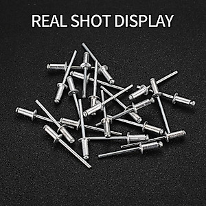 120 Pcs Aluminum Blind Rivets, Assorted Flange Blind Rivets Aluminium, M3.2/M4/M5 Head Rivets for Metal, Wood, Plastic