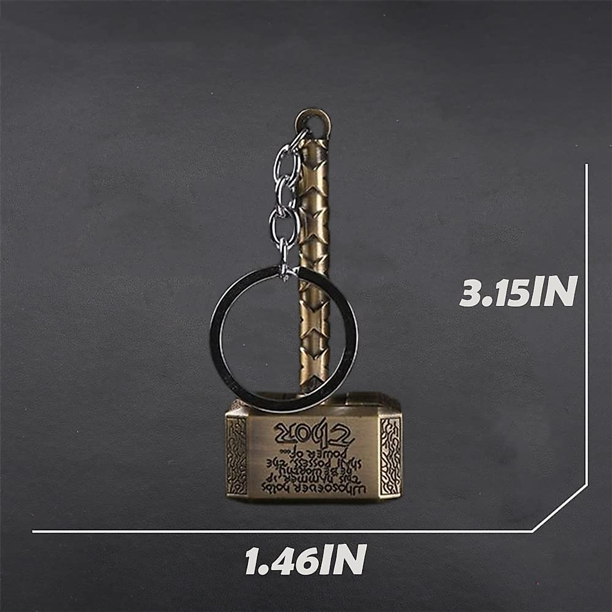 SIMBAE Cool Metal Hammer Lighter,Keychain Mini Vintage Texture Rechargeable USB Electronic Lighter,Windproof Touch Double-Sided Ignition,Suitable for Man (Bronze)