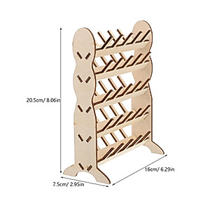 HOODANCOS Spool Sewing Thread Rack, Wall Mounted Wooden Thread Holder Organizer for Embroidery, Hair Braiding, Sewing
