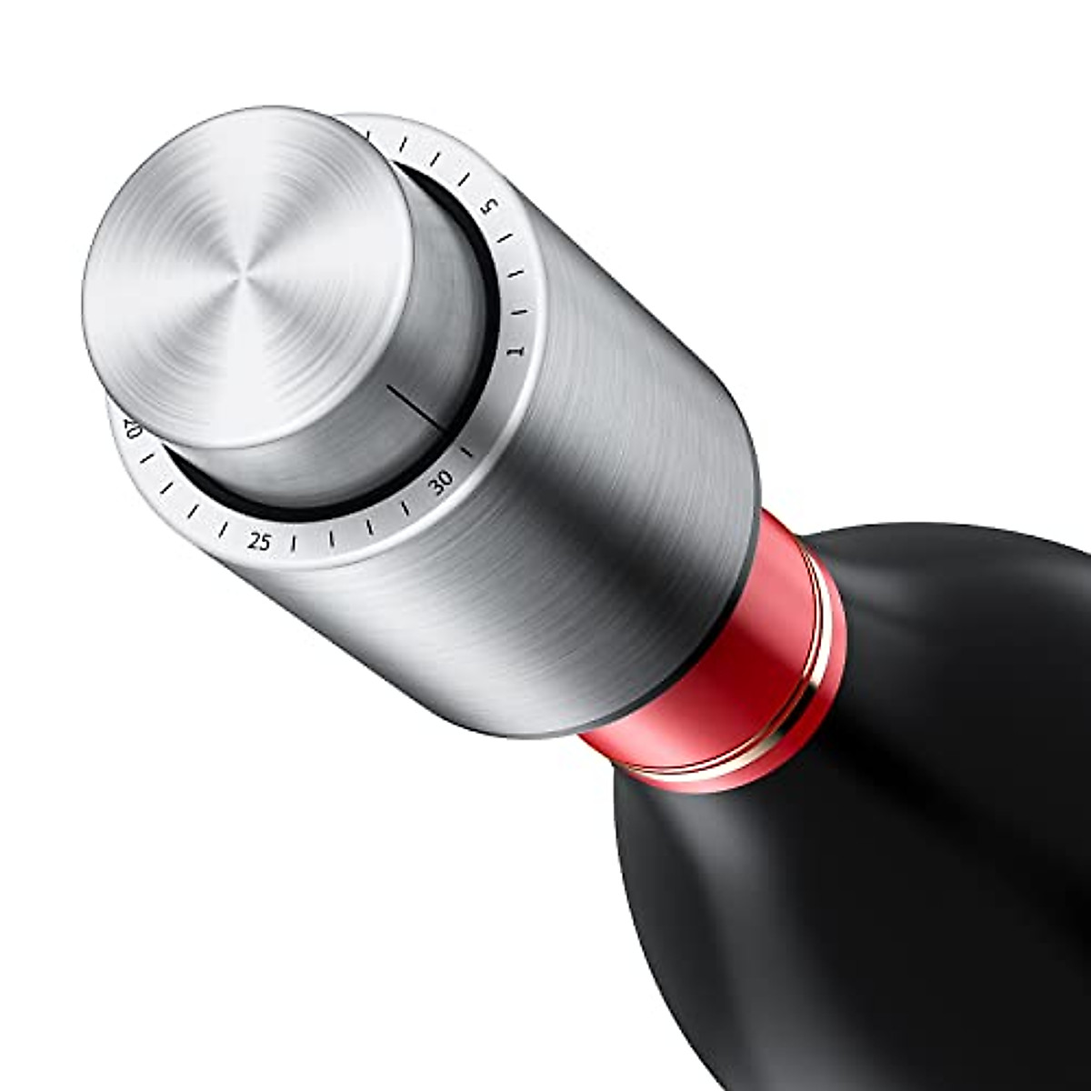 Wine Bottle Stoppers，2-in-1 Vacuum Wine Stopper，Stainless Steel Wine Savers, Reusable Wine Preserver, Vacuum Pump Corks Keep Wine Really Fresh, Best Gift Accessories,Hanlomele(1 Pack) (Silver)