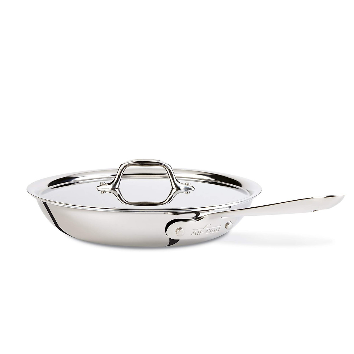 All-Clad D3 Fry Lid, 10 Inch Pan, Dishwasher Safe Stainless Steel Cookware, Silver, 10-Inch & Stainless Steel Tri-Ply Bonded Dishwasher Safe Sauce Pan with Lid, Cookware, 3-Quart, Silver