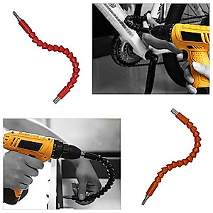 4 Pcs Flexible Drill Bit Extension, Screwdriver Soft Shafts, 11.6 inch, FineGood Universal Drill Connection - Black, Red, Blue, Orange