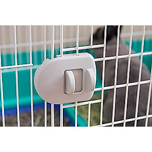 IRIS USA Large Portable Wire Rabbit Cage with Top Access and Two Tray Division, Easy Access Secure Lock and Easy to Clean Movable House for Small Sized Animals Rabbit Guinea Pigs Rat Hamster, Green
