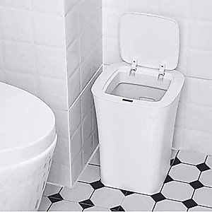 CXDTBH Waterproof Smart Trash Can Household Induction Trash Can with Lid 10L Plastic Automatic Trash Can for Bedroom Kitchen Bathroom Trash Can for Bedroom