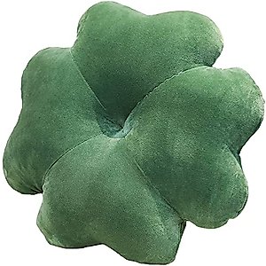 Tezimjia3D Four-Leaf Clover Throw Pillow Plush Seating Cushion Home Decoration - Cute Room Decor for Girls, Teens, Tweens & Toddlers - Plush Pillow for Reading and Afternoon nap (Green-Large)