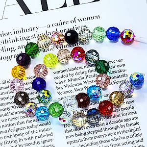 Dowarm 150PCS 6MM Round Crystal Glass Beads for Jewelry Making, Red/Siam Faceted Crystal Beads for Crafts Bracelet Wind Chimes Suncatcher, #5003 Crystal Rondelle Spacer Beads, Loose Gemstones