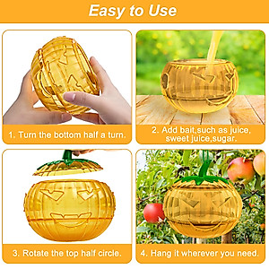 Stingmon Reusable Wasp Traps Outdoor Hanging Yellow Jacket Trap Carpenter Bee Traps for Outside Hornet Traps Bee Traps Catcher for Outdoors, Garden, Farm, Insect Bug Flies 2 Pack Yellow