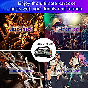 Bluetooth Speakers, 30W Portable Bluetooth Boombox with Subwoofer, FM Radio, RGB Colorful Lights, EQ, Stereo Sound, Booming Bass, 10H Playtime Wireless Outdoor Speaker for Home, Party, Camping, Travel