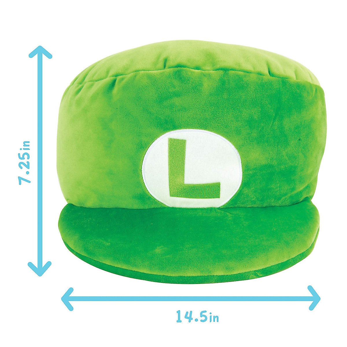 Club Mocchi Mocchi Mario Kart Plushies - Luigi Hat Plushie - Squishy Mario Toys - Collectible Mario Figures and Cute Stuffed Animals - Holiday Gifts and Stocking Stuffers for Kids - 15 Inch