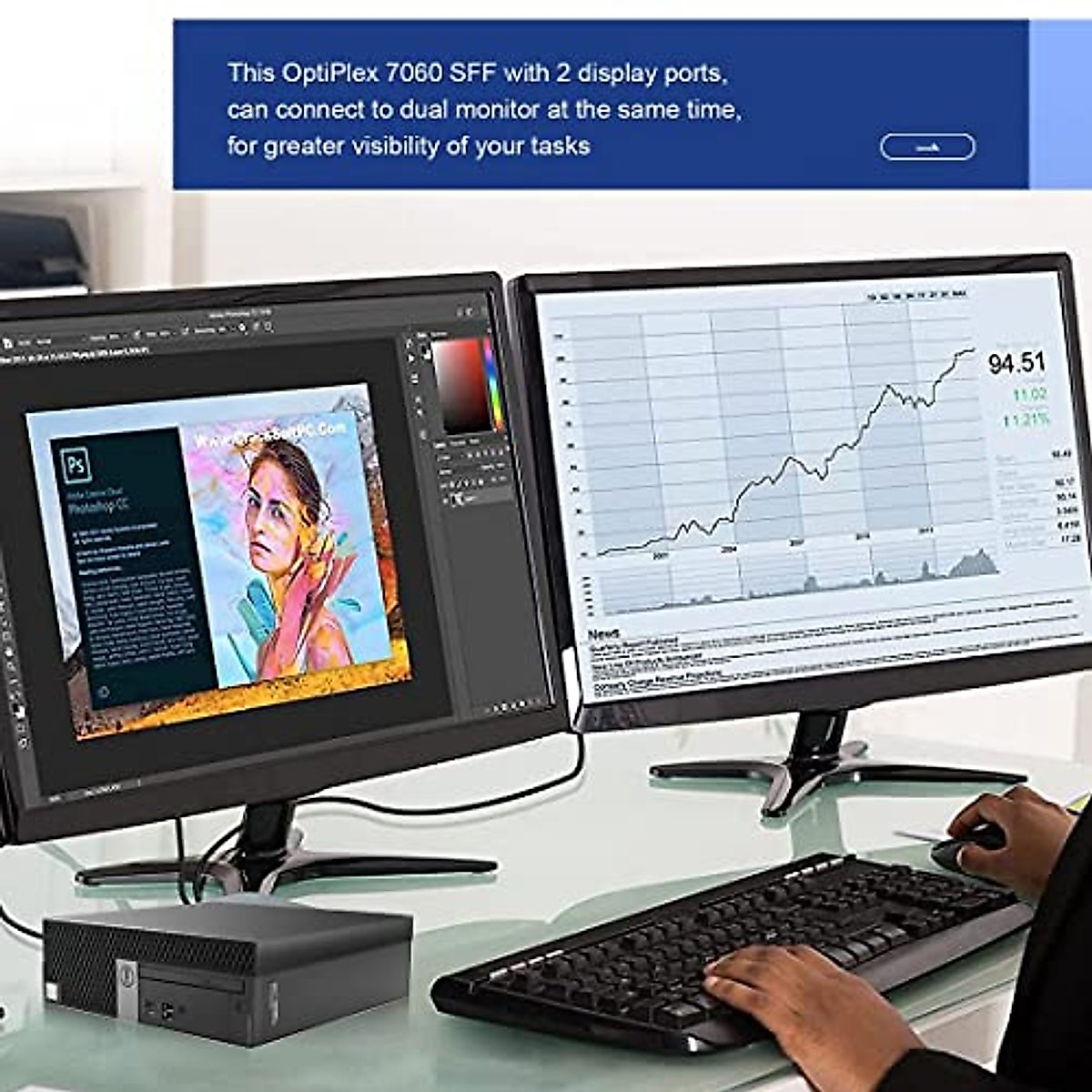 Dell OptiPlex 7060 Windows 11 Pro Desktop Computer SFF, Intel 8th Gen i5-8500 Hexa Core,32GB DDR4 Ram 512GB NVMe M.2 SSD, AX210 Built-in WIFI 6E & Bluetooth 5.2,New Wireless Keyboard & Mouse (Renewed)