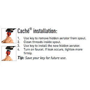 Flow Spray Faucet Aerator Cache 0.5 gpm Eco-Low Flow Hidden insert Aerated Stream with Install Key Standard/Junior/TIny/Tom Thumb (Lime Tiny Junior)