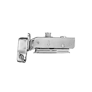 JQK Cabinet Hinges, 100 Degree Soft Closing Full Overlay Door Hinge for Frameless Cabinets, Stainless Steel Nickel Plated Finish, 4 Pack, CH100-P4