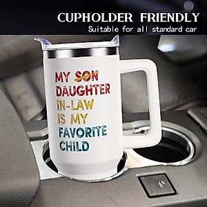 Gifts for Mother/Father In Law from Daughter In Law Funny Mother's/Father's Day Gifts for Mom Christmas Gift for Mother In Law,40 oz Mom/Dad Tumbler with Handle Mother/Father In Law Brithday Gifts