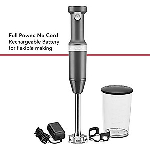 KitchenAid Cordless Variable Speed Hand Blender - KHBBV53 & KHMFEB2 Flex Edge Beater Accessory for Hand Mixer, One Size, Stainless Steel
