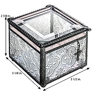 Confirmation Gift Personalized Keepsake Custom Engraved Vintage Stained Glass Jewelry Trinket Rosary Case J Devlin Box 631 EB221