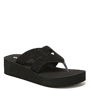 BZees Womens Rio Thong Sandal, Black, 7 US