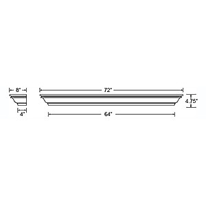 MANTELSDIRECT Mantels Direct Madison M728 72" Poplar Paint Grade Mantel Shelf - White, Madison-M728-POPP-WP