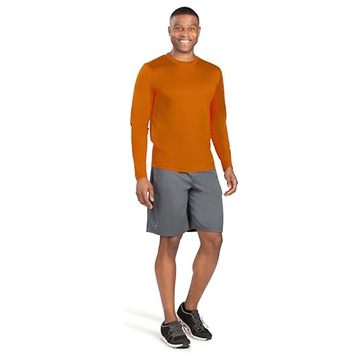 Russell Athletic Men's Long Sleeve Performance Tee, Burnt Orange, X-Large