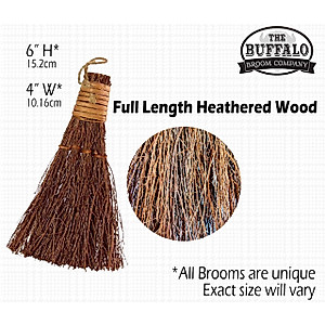 Highly Scented Cinnamon Broom - 6 inch Heather Broom Stick with Rope Loop for Easy Hanging - Traditional and Rustic Kitchen Decor, Witchy Home Decor for Halloween and Holiday Decorations