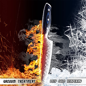 FANTECK Santoku Knife 5 Inch Damascus Japanese Steel Kitchen Knife,VG10 67-Layer High Carbon Full Tang Best Chef Santoku knives for Pro Chef&Restaurant, Blue G10 Handle,Gift Box&Sheath