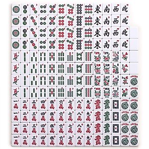 Yellow Mountain Imports American Mahjong Game Set, Santorini with Blue Soft Case - All-in-One Racks with Pushers, Wright Patterson Scoring Coins, Dice, & Wind Indicator