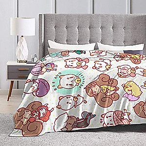 Bee-and-Puppycat Fashion Decke Ultra Soft Throw Blanket Bed Flannel Fleece All Season Light Weight Living Room/Bedroom Warm Blanket for Children Teenagers Adults