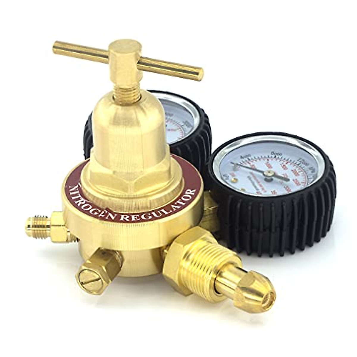 RX WELD Nitrogen Regulator with 0-600 PSI Delivery Pressure Equipment Brass Inlet Outlet Connection Gauges,Great for HVAC Purging, Brazing and Soldering