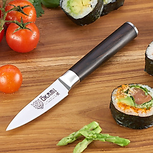 Paring Knife 3.5 inch by Okami Knives, Japanese VG10 Stainless Steel, Damascus Kitchen Blade