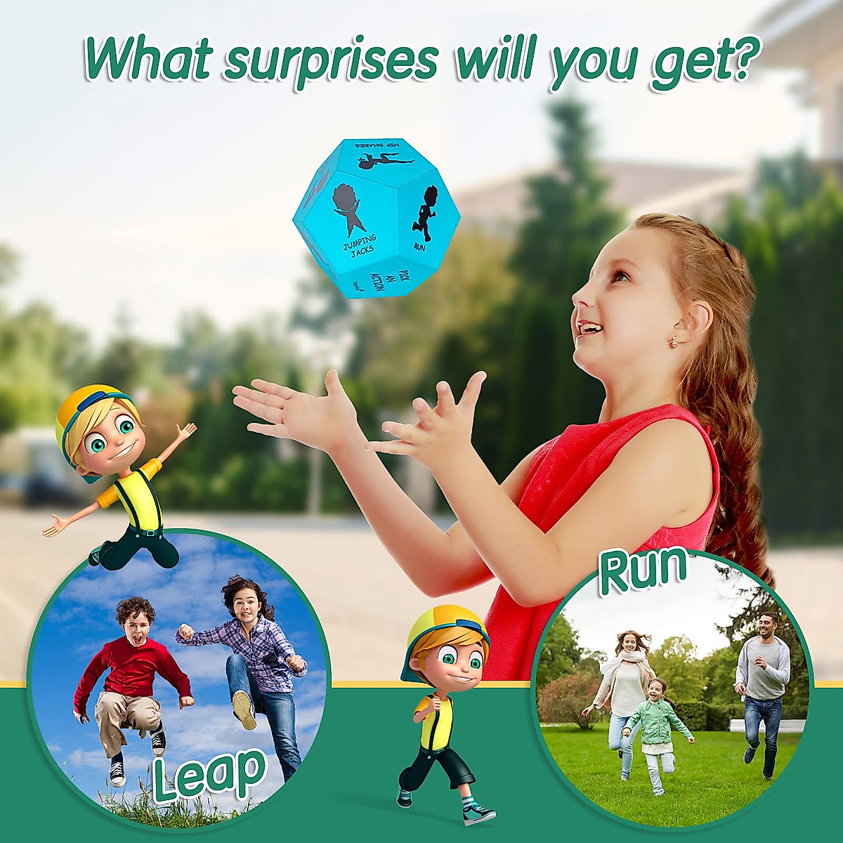 Premkid Exercise Dice for Kids,12-Sided Giant Foam Dice for Indoor and Outdoor Use, Kids Exercise Equipment for Classroom and Physical Education Learning, Dice Games, Yoga Dice for Preschool Games