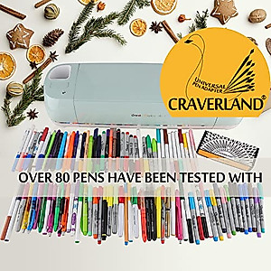 CRAVERLAND Universal Pen Adapter for Cricut Maker 3/Explore 3/Air 2/Air/Maker/Explore Cutting Machine,One Adapter fits All Pens Markers Scoring Stylus Pen Holders Set for Cricut