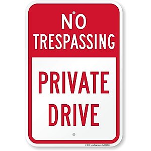 SmartSign - K-5893-AL-12x18 "No Trespassing - Private Drive" Sign | 12" x 18" Aluminum