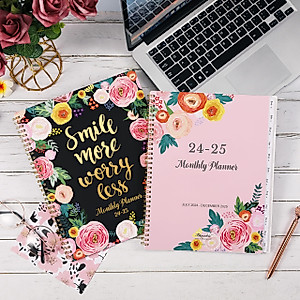 Monthly Planner 2023-2024 - Monthly Planner, 18 Month Planner from Jan. 2023- Jun. 2024, 8.8” x 11” Calendar 2023-2024 Planner Monthly with Tabs, Monthly Calendar Planner with Pocket, Contacts and Passwords, Twin-Wire Binding