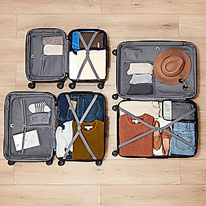 Amazon Basics 3-Piece Set Hardside Spinner, Black