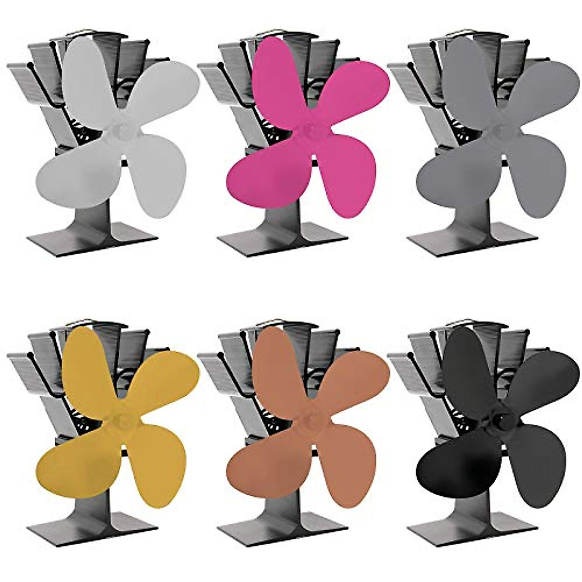 SF104 4 Blades Heat Powered Stove Fan for Wood Log Burner Heater Fireplace Fuel Room heater Fire in winter Fireplace cooling