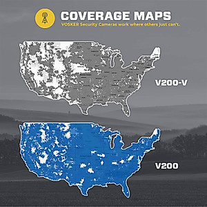 Vosker V200 | Cellular Security Camera | Built-in Solar Panel | LTE, Wireless, Weatherproof, No Wi-Fi Required | Motion Activated Outdoor Surveillance Cameras | Mobile Photo Notifications (V200)