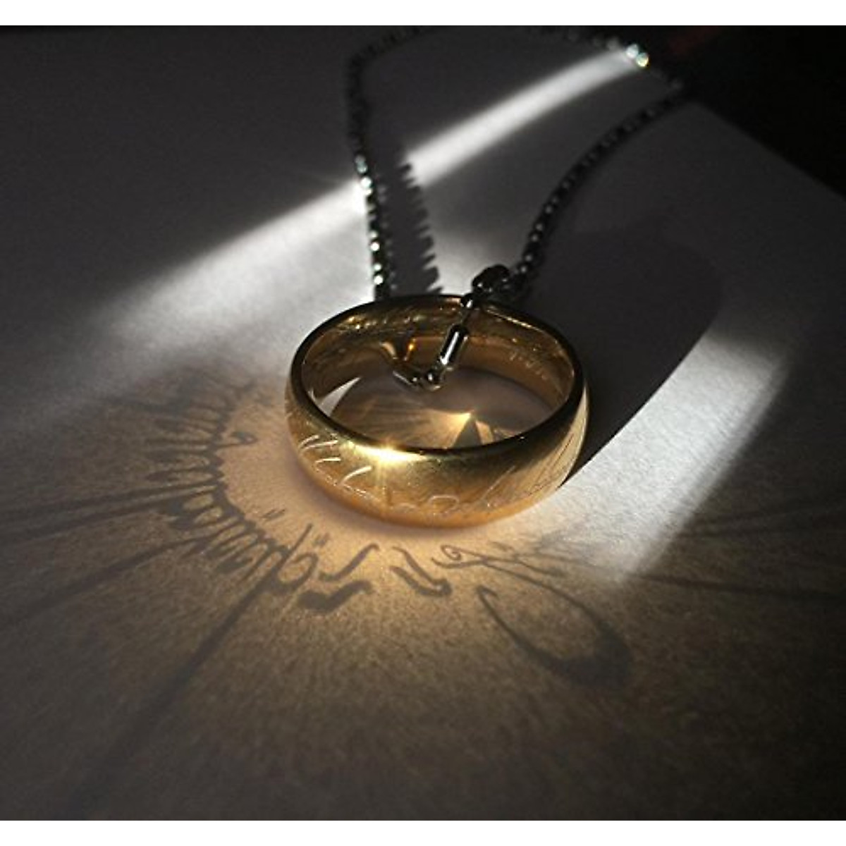 THREE KEYS JEWELRY 8mm Tungsten Wedding Ring 18K Gold Plated Band Script Laser for Men Women Size 10