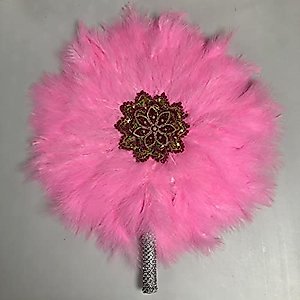 African Custom Turkey Wedding Feather Hand Fan for Wedding Handmade Bride Hand Fan Art Craft Gift Party Favor Wedding Decoration