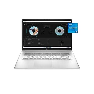 HP 17.3-inch Laptop, 11th Generation Intel Core i5-1135G7, Intel Iris Xe Graphics, 8 GB RAM, 512 GB SSD, Windows 11 Home (17.3-cn0026nr,Natural Silver)