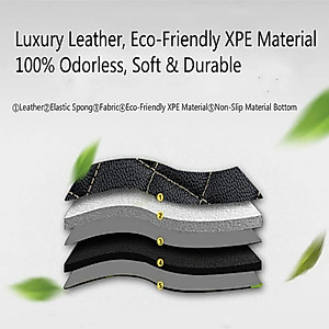 LIODOR Custom All-Weather Protection Leather Car Floor Mats for Cars Sedan SUV Sports Car Waterproof Floor Mat (3D Black red)