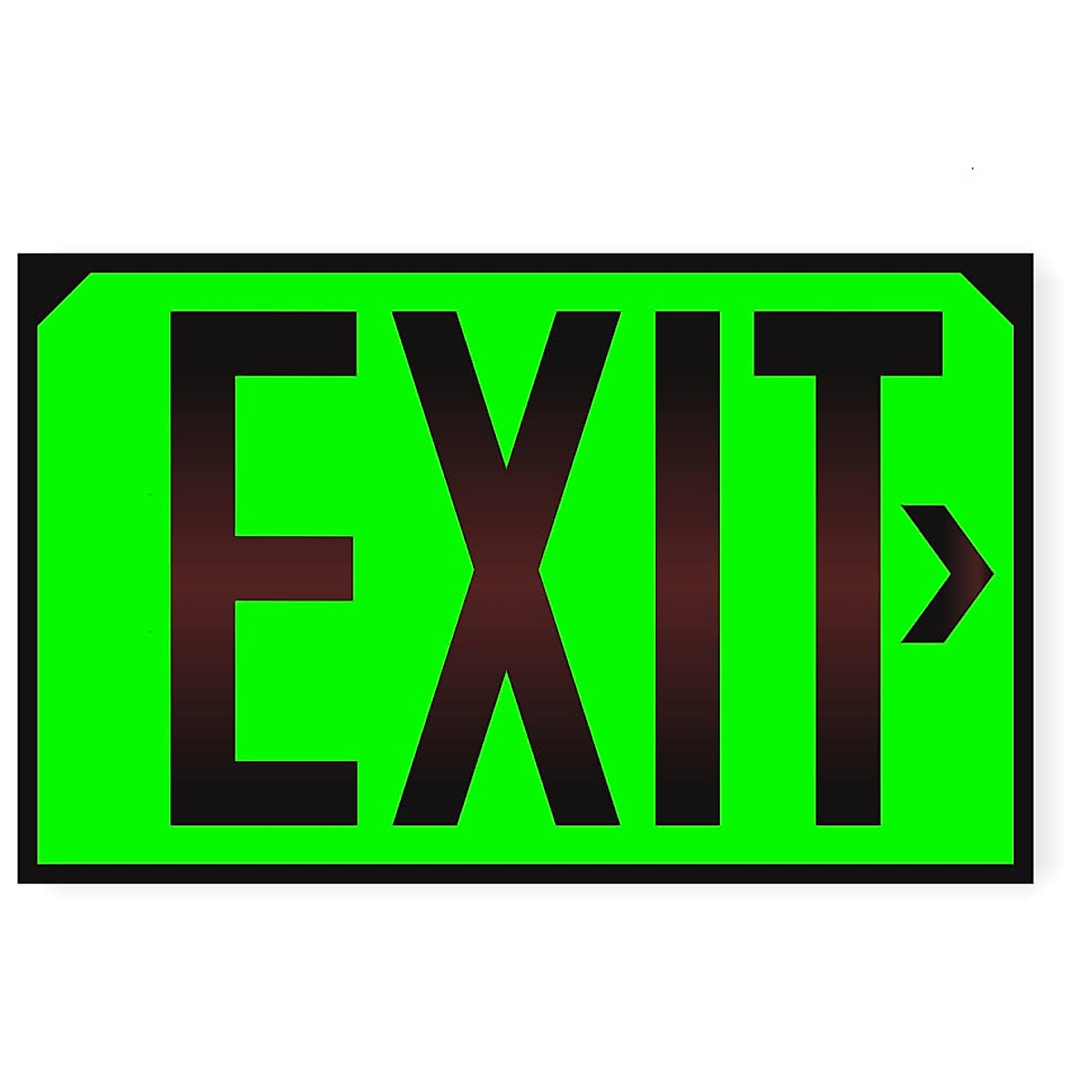 OSHA Photoluminescent Exit Sign (Red) UV Inks on Aluminum 12" x 7.5" | HEAT Resistant | COLD Tolerant | WEATHER Proof. - MADE IN USA - (Directional Arrows Included) | NightBright USA Part Number OCR-050