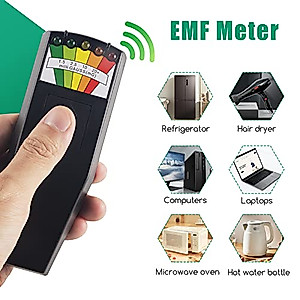 2 PCS LED EMF Meter Magnetic Field Detector Ghost Hunting Paranormal Equipment Detector Portable EMF Reader Tester for Home EMF Inspections, Office & Outdoor Ghost Field Monitor Counter