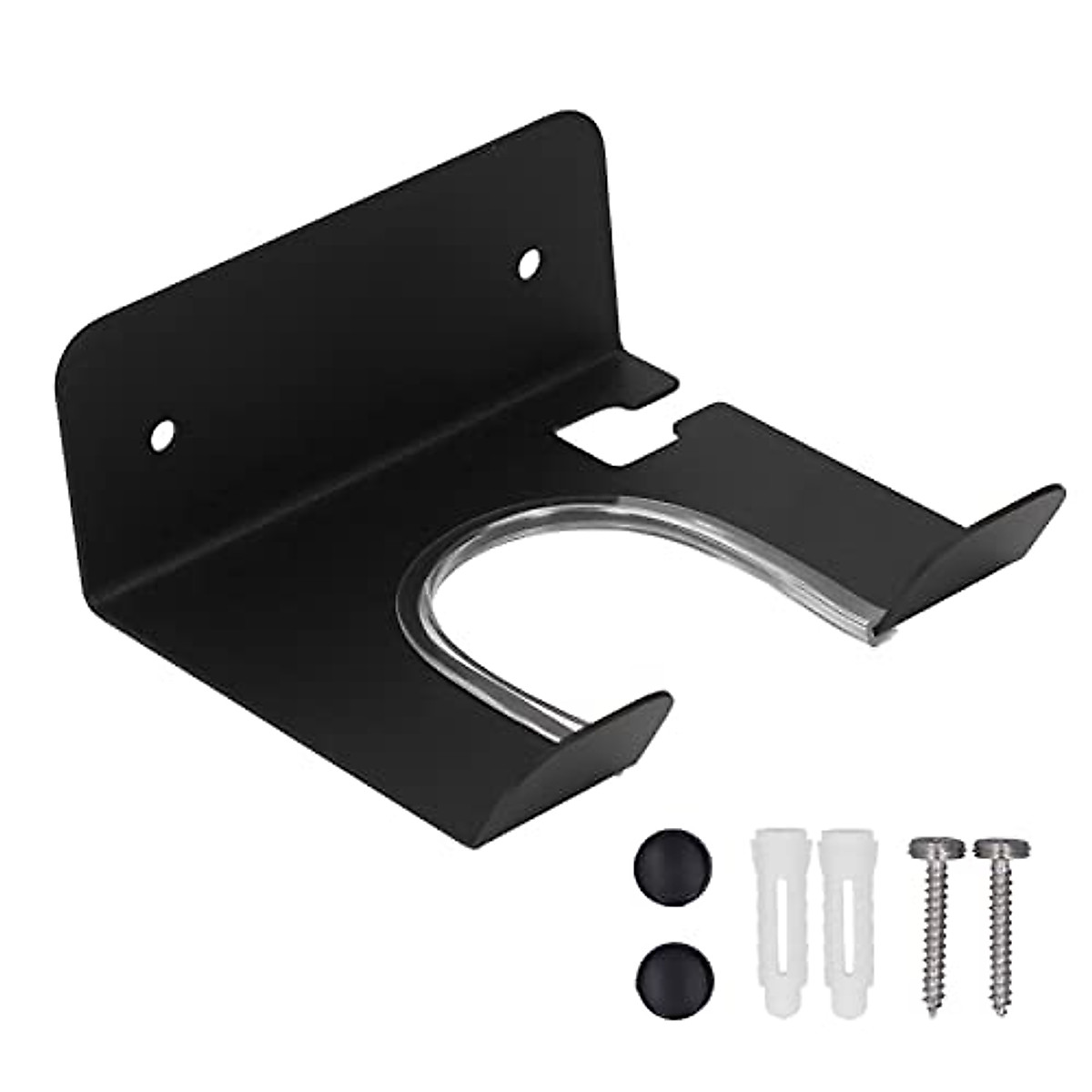 Jeanoko Hair Blow Dryer Holder, Wall Mounted Easy to Hair Dryer Rack for Washroom(Black)