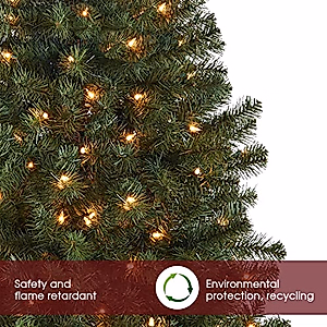 New One 5 Feet Christmas Tree Prelit Artificial Christmas Everett Pine Tree, with 424 Branch Tips, 200L Incandescent Clear Lights