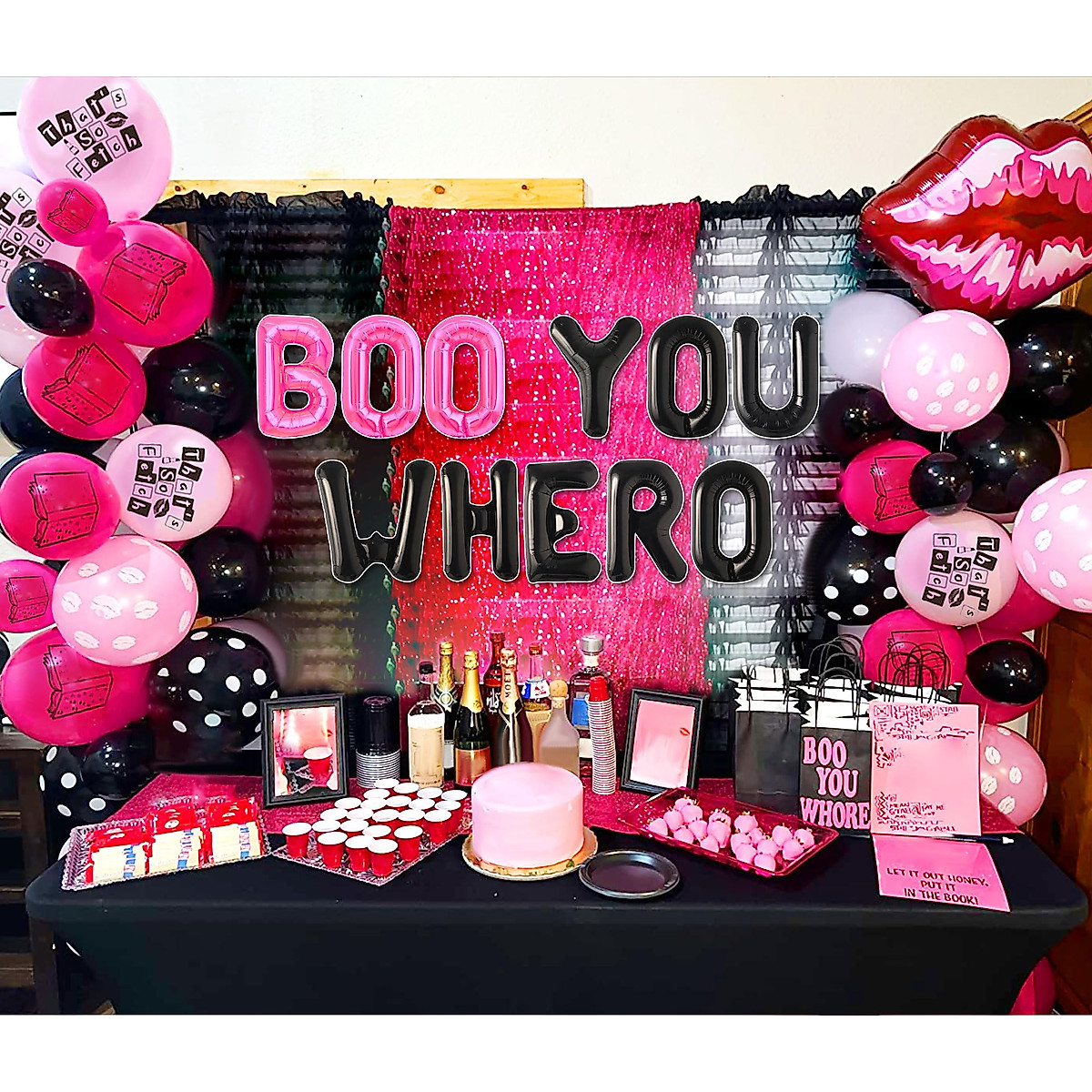 LaVenty Mean Girls BalloonParty Decoration Thats Fetch Balloons Burn Book Banner Y2K Party Supplies