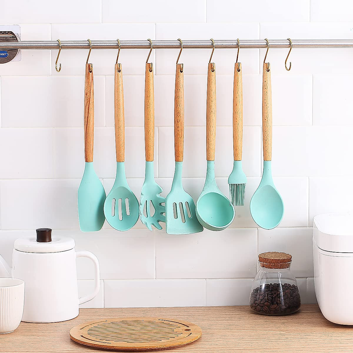 Evanda Gold S Hooks for Hanging Pack of 30, Heavy Duty Stainless Steel Titainium Plating Metal Mutil Purpose Hanger for Kitchen Pans, Pots, Utensils Tooks, Cups, Mugs, Clothes, Bags, Towels, Plants