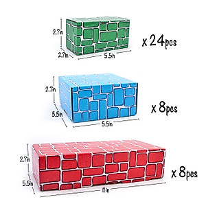WishaLife Cardboard Blocks,40pcs Building Blocks Extra-Thick Jumbo Stackable Bricks in 3 Size for Toddlers Kids