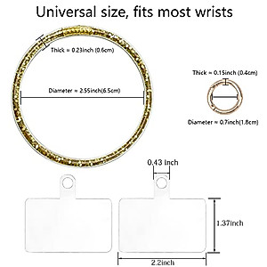 BERITNI Wrist Lanyard, Fashion Bling Phone Lanyard Wrist Strap Keychain Holder, Cell Phone Wrist Strap Loop, Silicone Phone Wristlet Charm Compatible with iPhone, Smartphones, Yellow + Gold